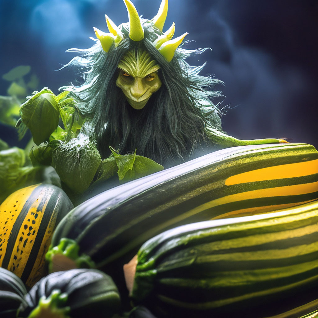 "Summer monster zucchini, wandering the earth , top view" — image ...