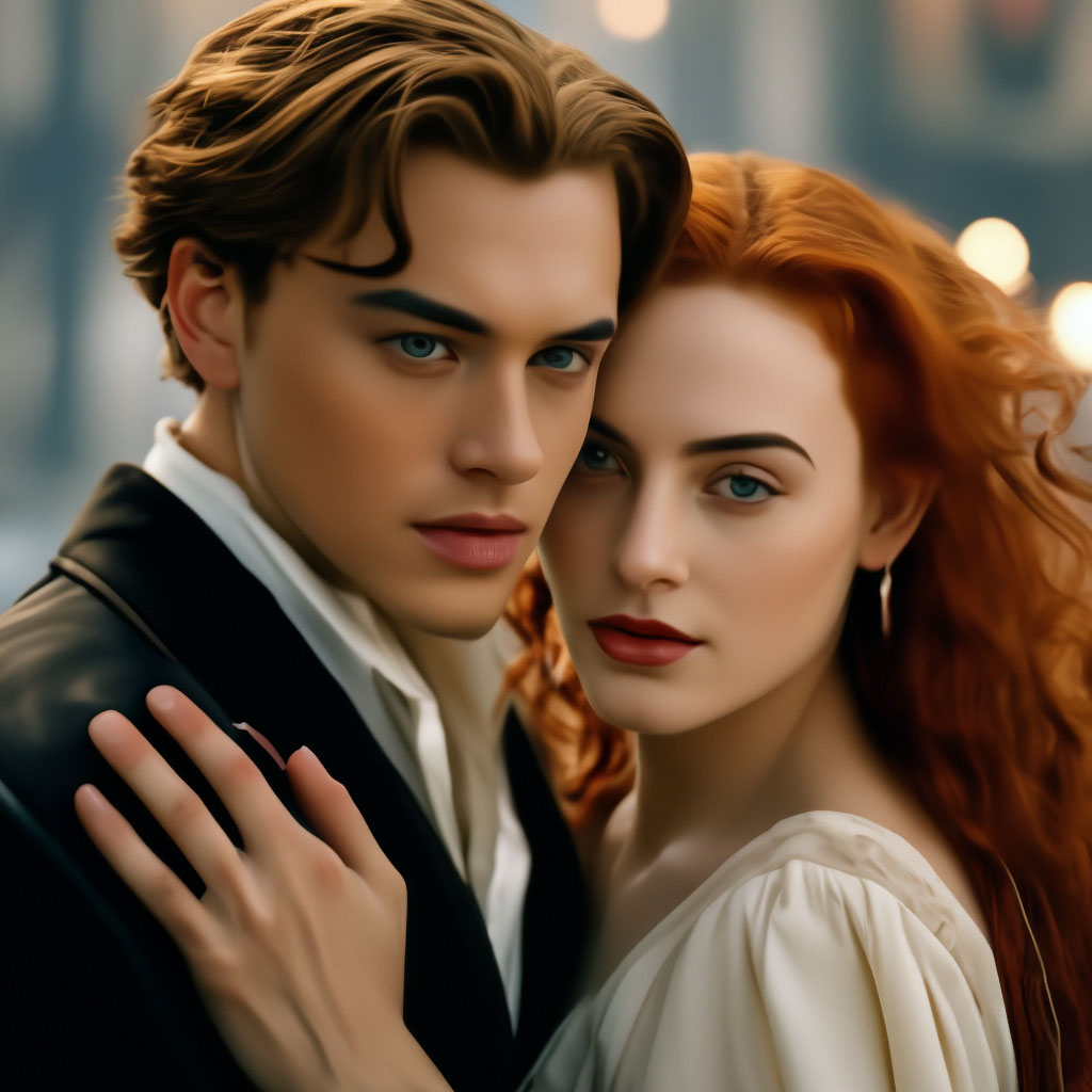 "Rose and Jack, from the movie Titanic, epic realistic cinematic ...