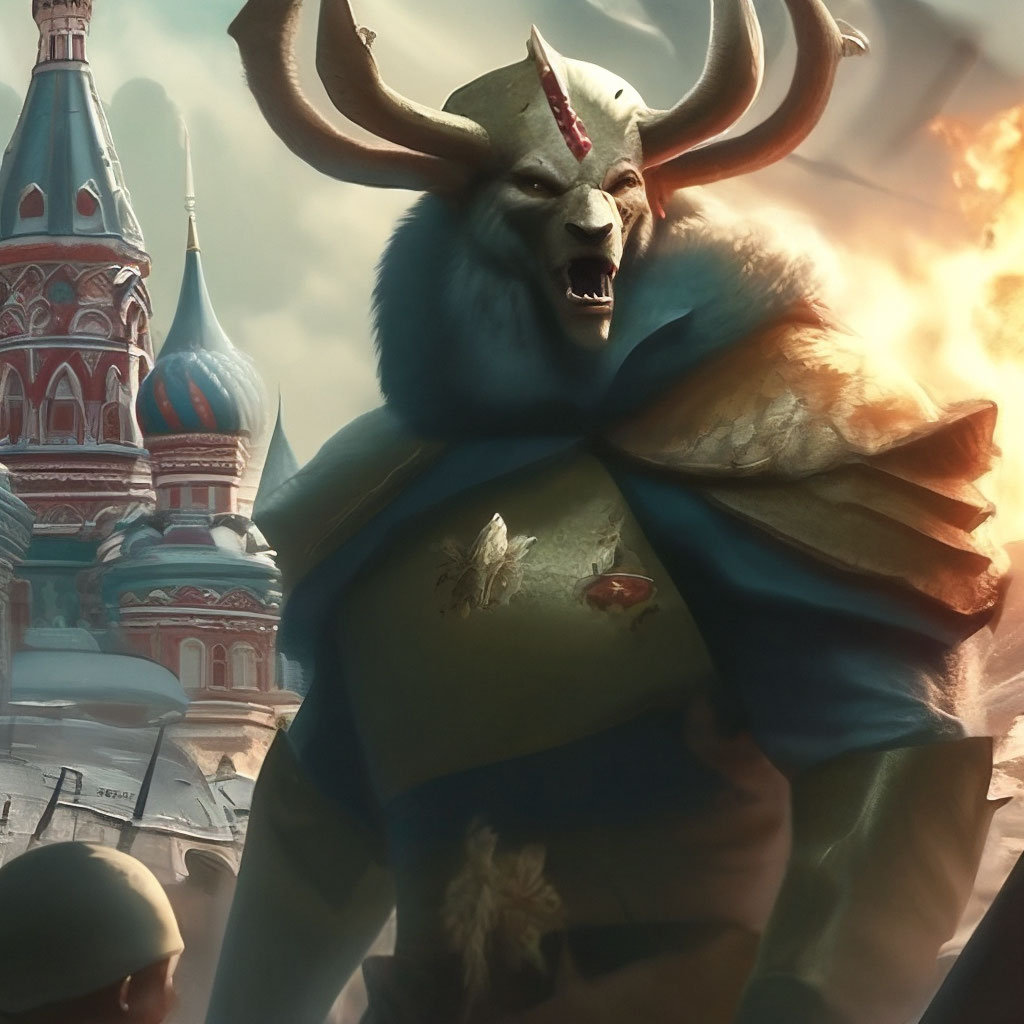 "The main enemy of Russia" — image created in Shedevrum