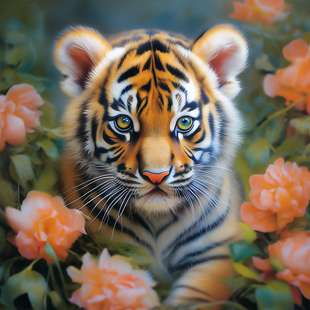 "Fabulous tiger cub" — image created in Shedevrum