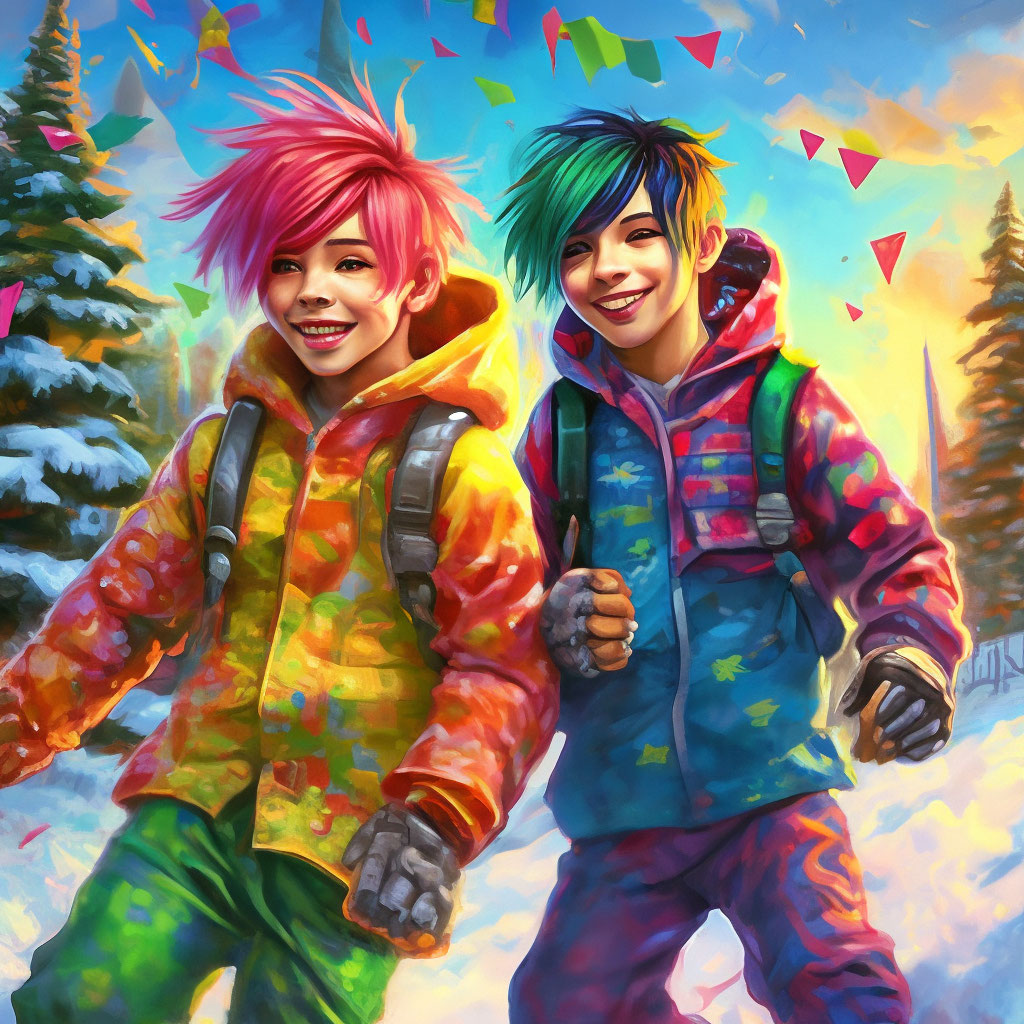 "It's more fun with a friend! Photorealistic emo boys of thirteen years ...