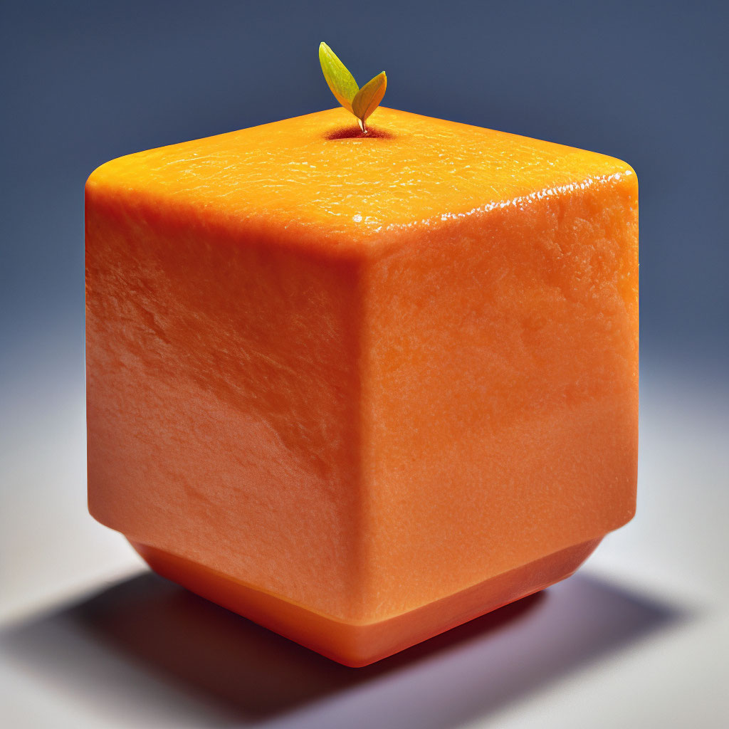 "Cubic tangerine" — image created in Shedevrum