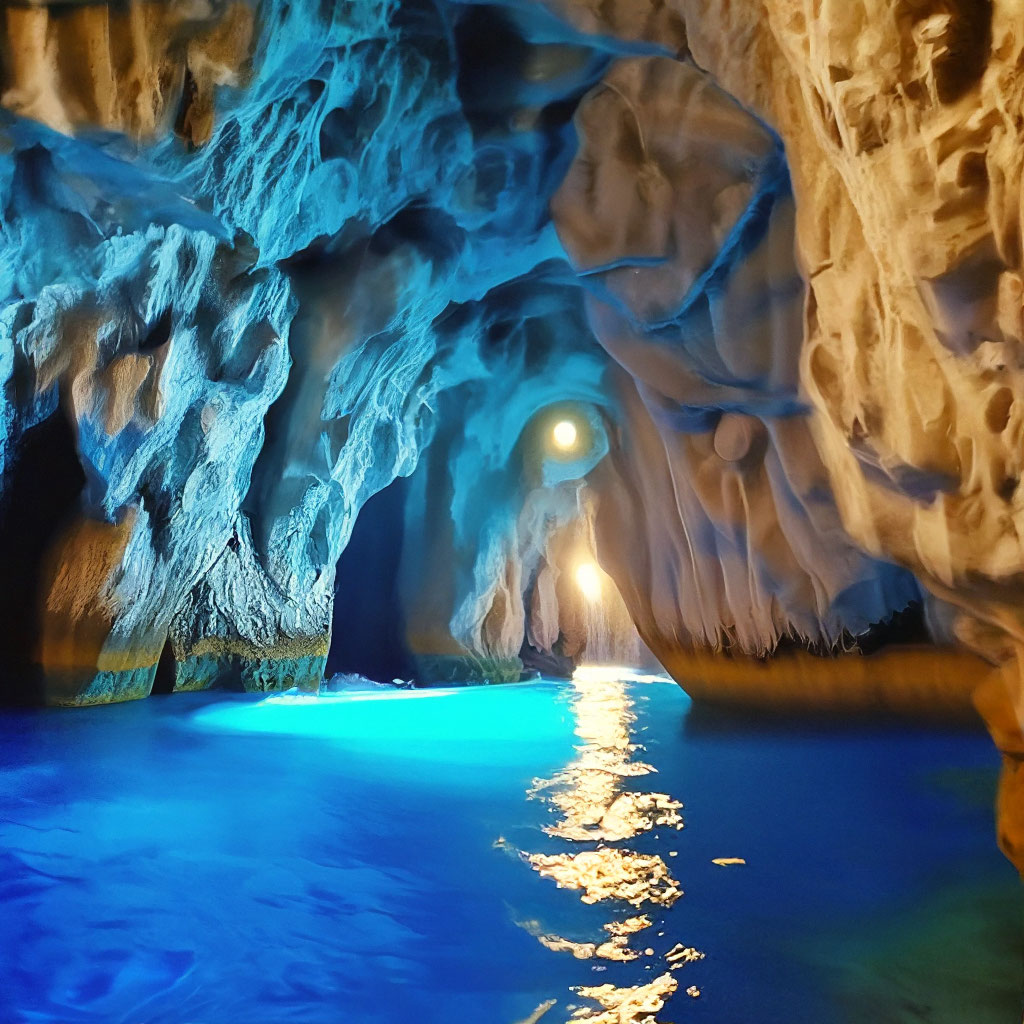 "Capri Island, Blue grotto, beautiful, realistic, 4k, high detail, high ...
