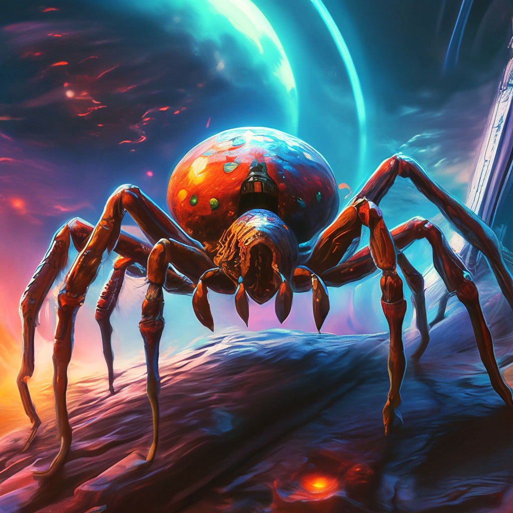 "Space spider" — image created in Shedevrum