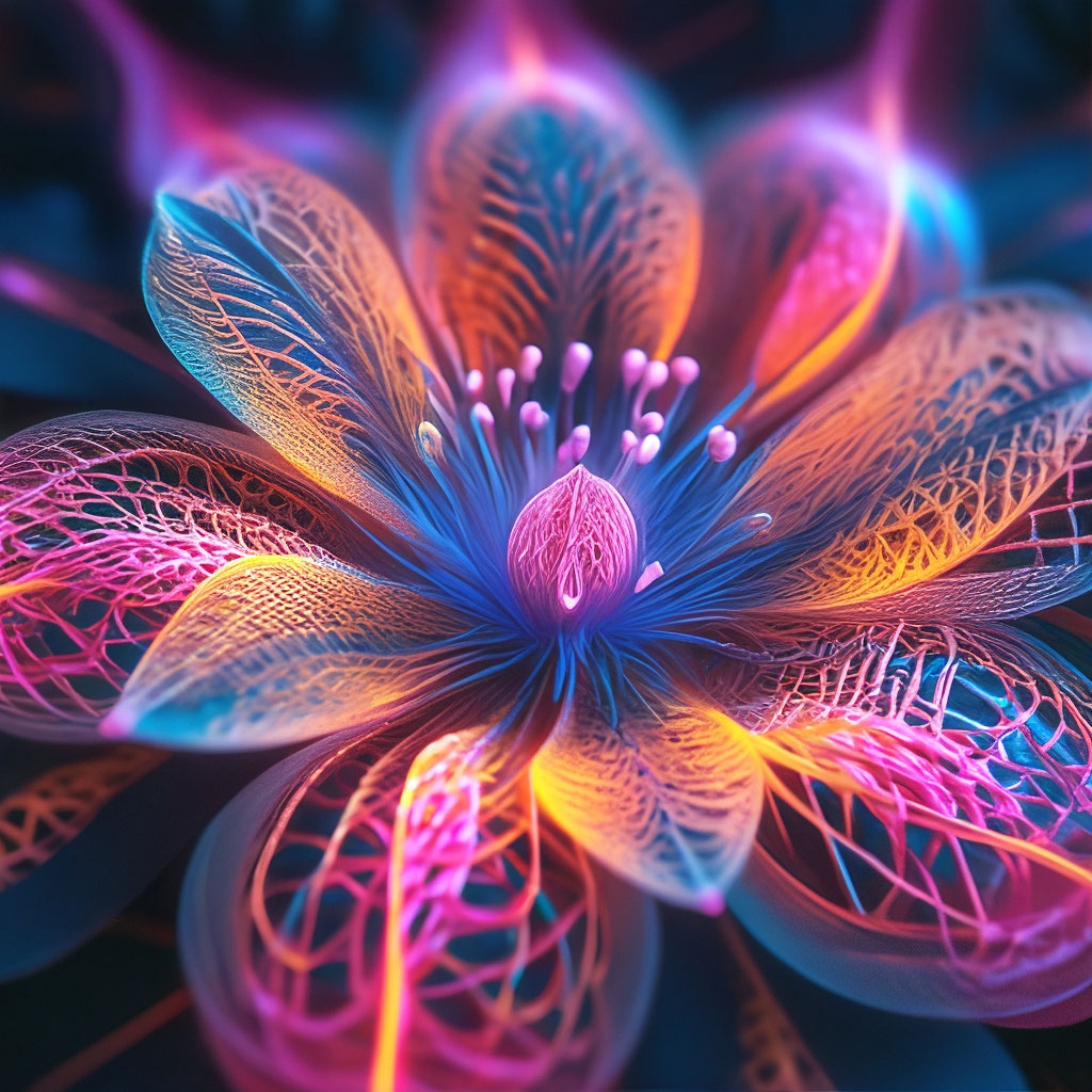 "A magic flower consisting of layers of an unknown language written ...