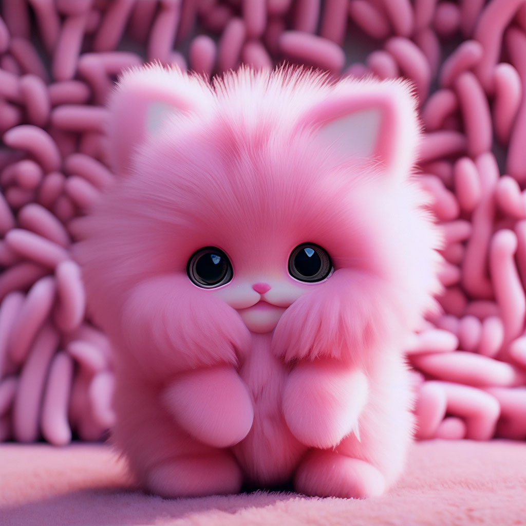 "Little pink fuzzy" — image created in Shedevrum