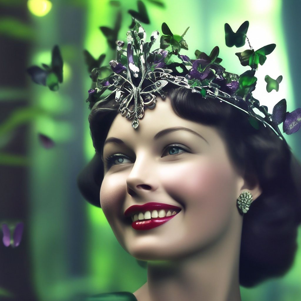 "The face of a girl with green expressive eyes, similar to Vivien Leigh ...