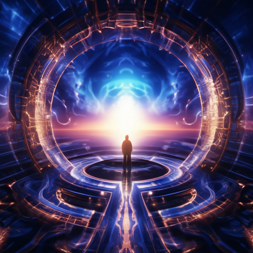 "Astral transparency halo arc epic celestial ancient radiant layers ...
