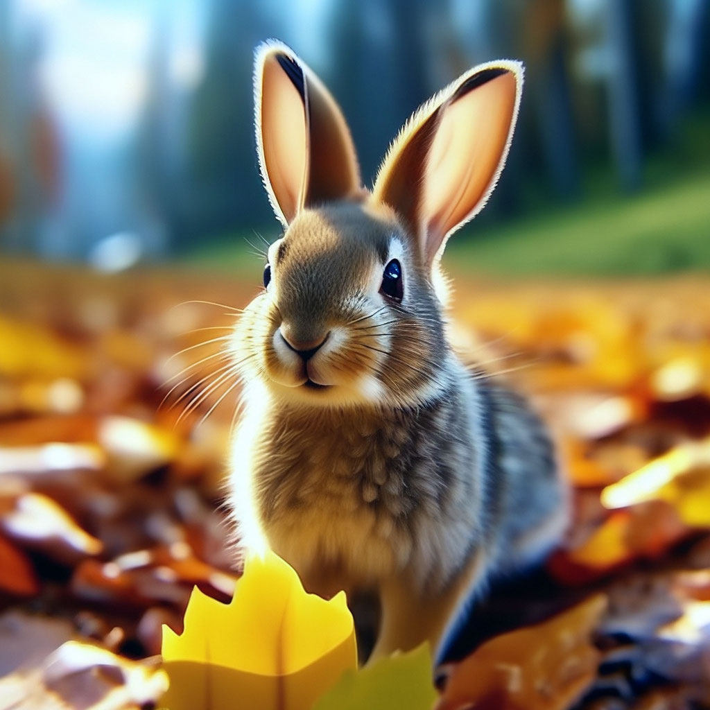 "The most beautiful natural area in Russia,bunny with a leaf ...