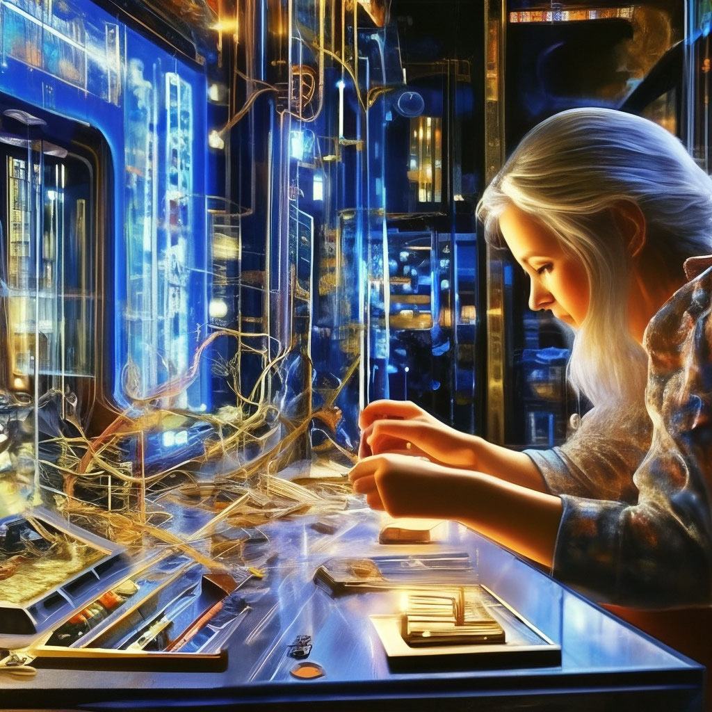 "The microcircuit, the space from the outside turns back time, drawing ...