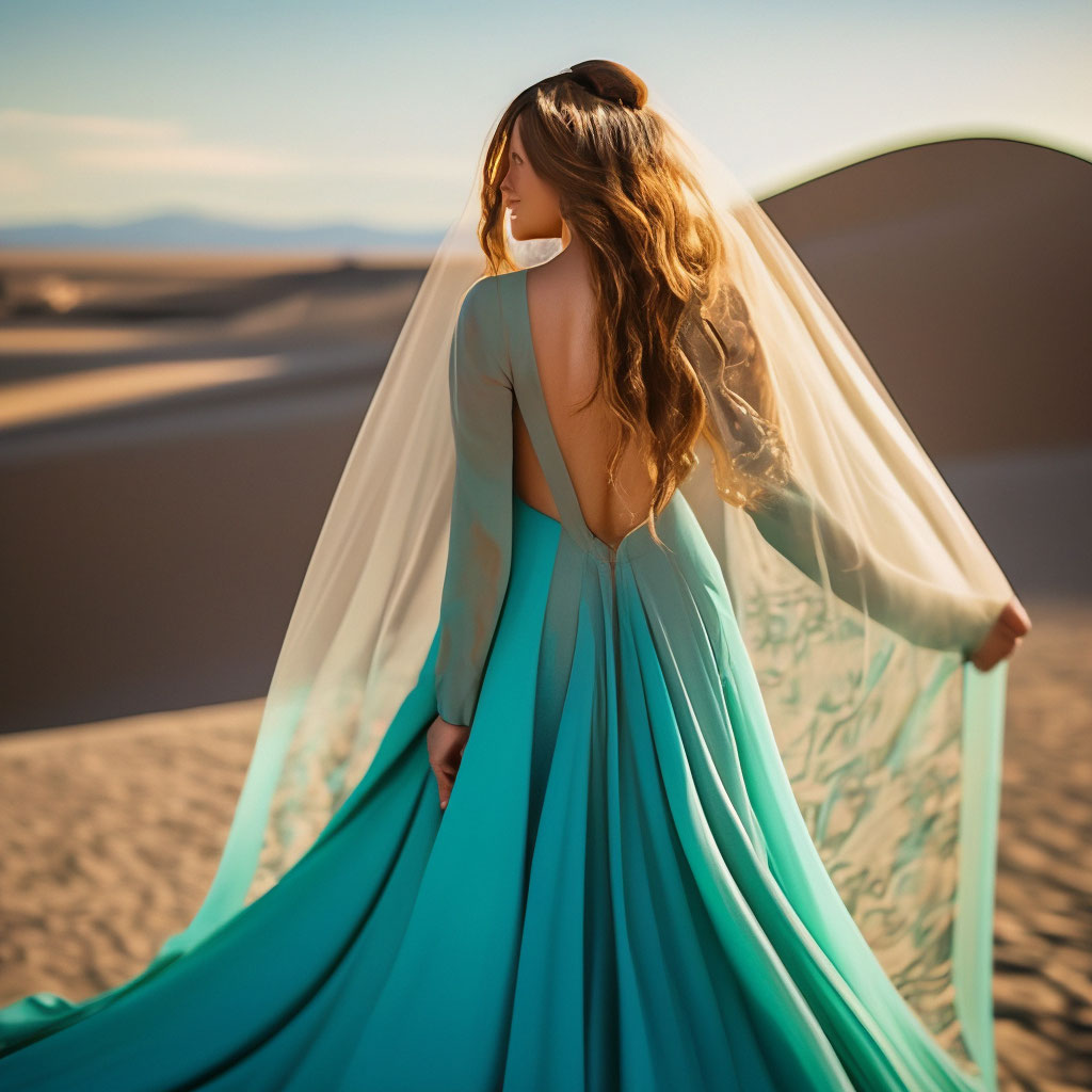 "Gorgeous bride long honey-colored hair triangular veil with back ...