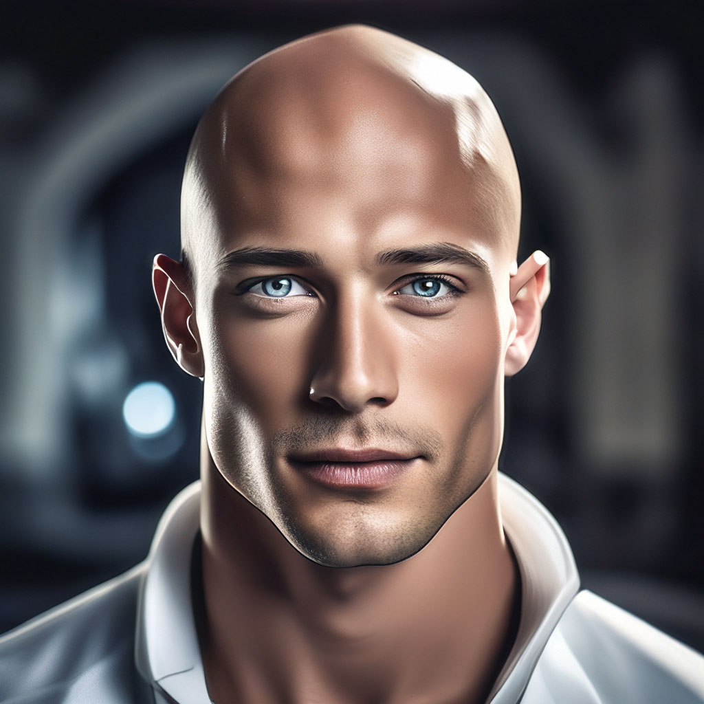 "Beautiful,bald guy,celestial,25 years old,perfect face,intelligent ...