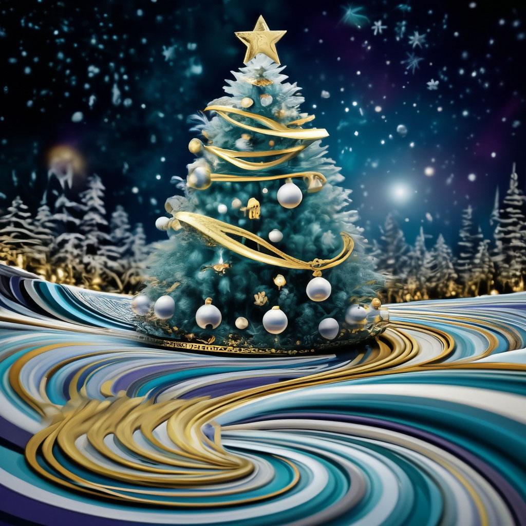 "Snowflake landscape, white Christmas tree, snow foliage, Christmas ...