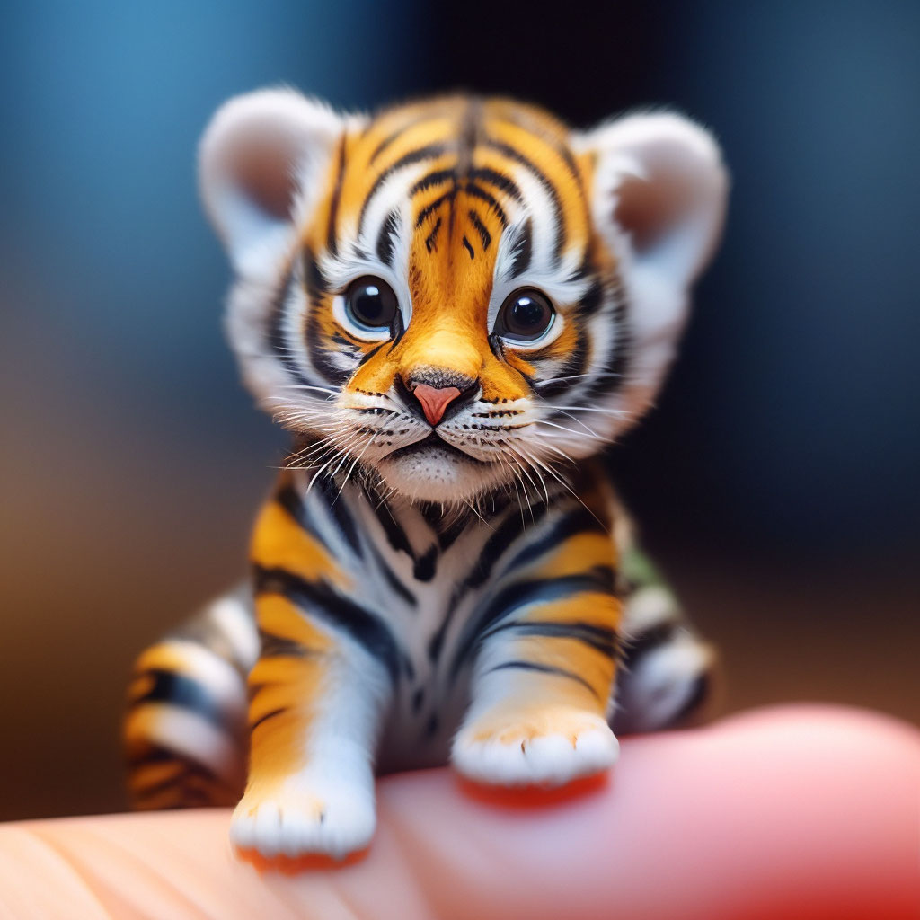"Tiger cub. tiny detailed tiger cub, microcosm, miniature tiger ...