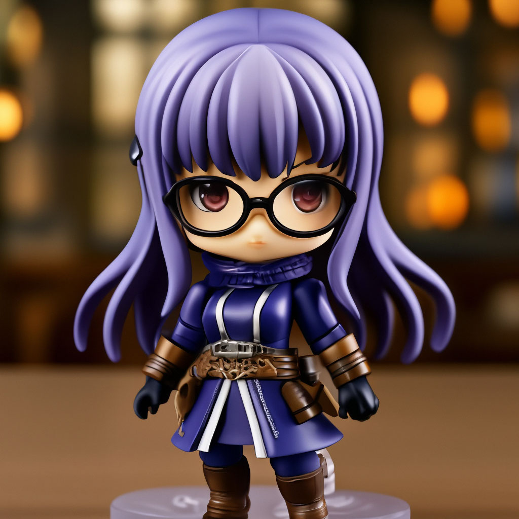 "Ayame Sarutobi anime, Nendoroid Figure, with glasses" — image created ...