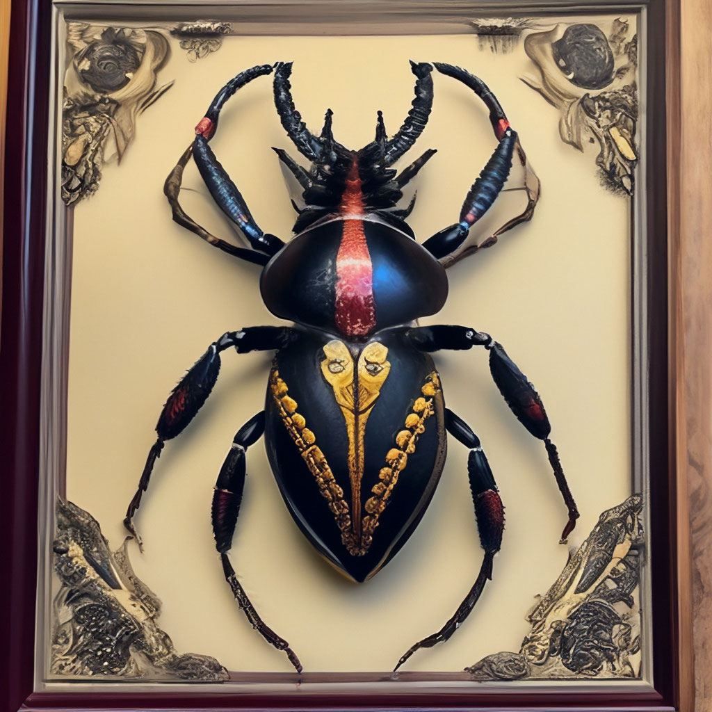 "Hybrid bee and stag beetle in victorian style" — image created in ...