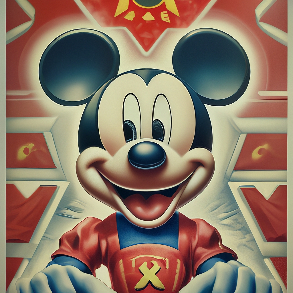 "Mickey Mouse, USSR poster, agitation, Soviet Union, high detail ...