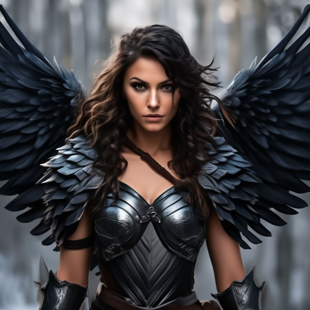 "Valkyrie is a beautiful dark warrior Scandinavian mythology raven ...