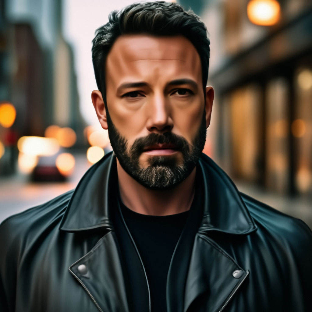 "Cinematic, Ben Affleck, black SUV, megalopolis lights,"MEME" detailed ...