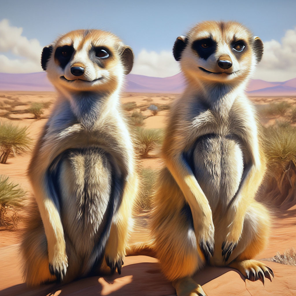"Meerkats, realistic, detailed drawing, high image quality" — image ...