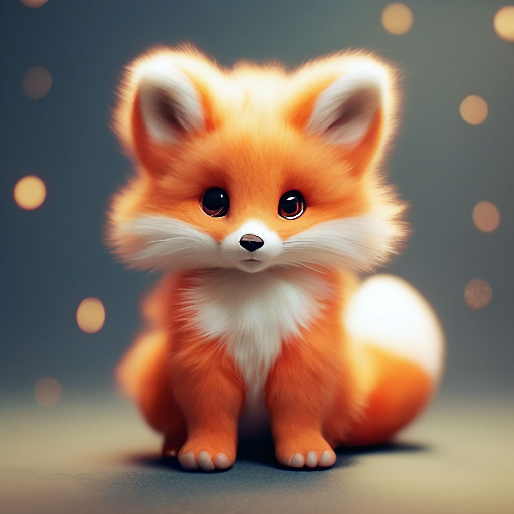 "Cute fluffy little fox" — image created in Shedevrum