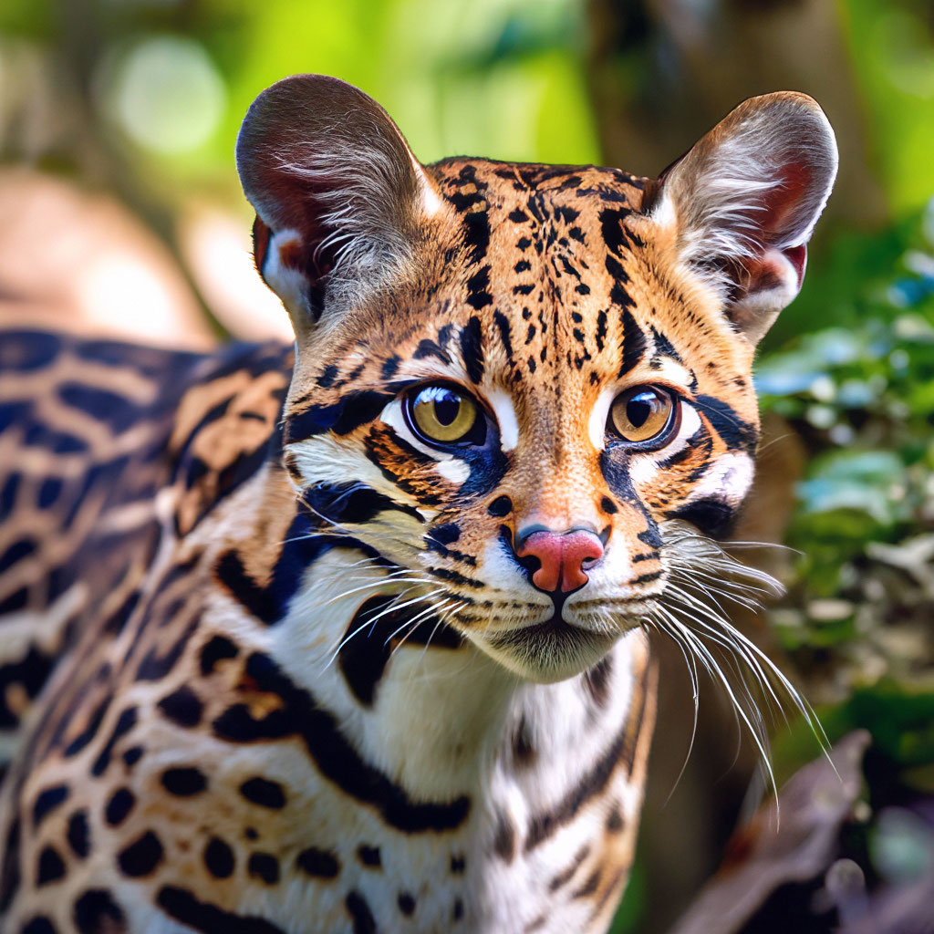 "Detailed ultra-detailed ocelot,in a familiar habitat,fur and eyes are ...