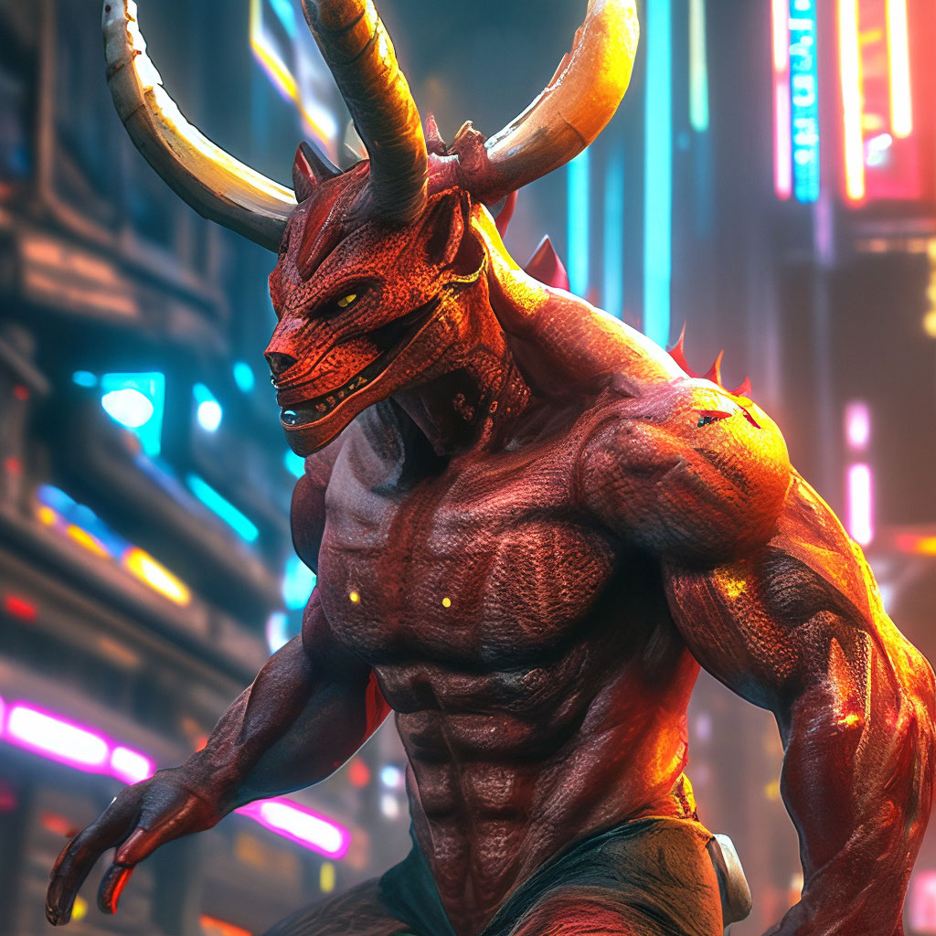 "Horned, tailed, redneck, full-length, professional photo, 4k, high ...