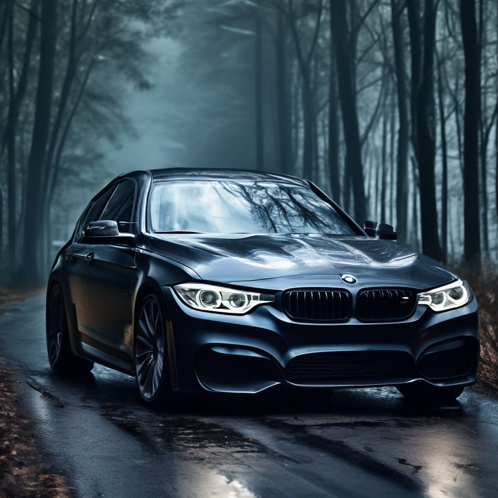 "BMW night" — image created in Shedevrum