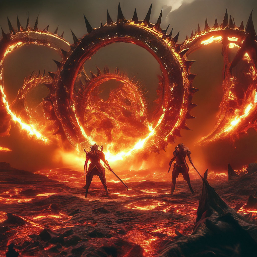 "The infernal wheel is turned by demons. Anthropomorphic, surreal ...