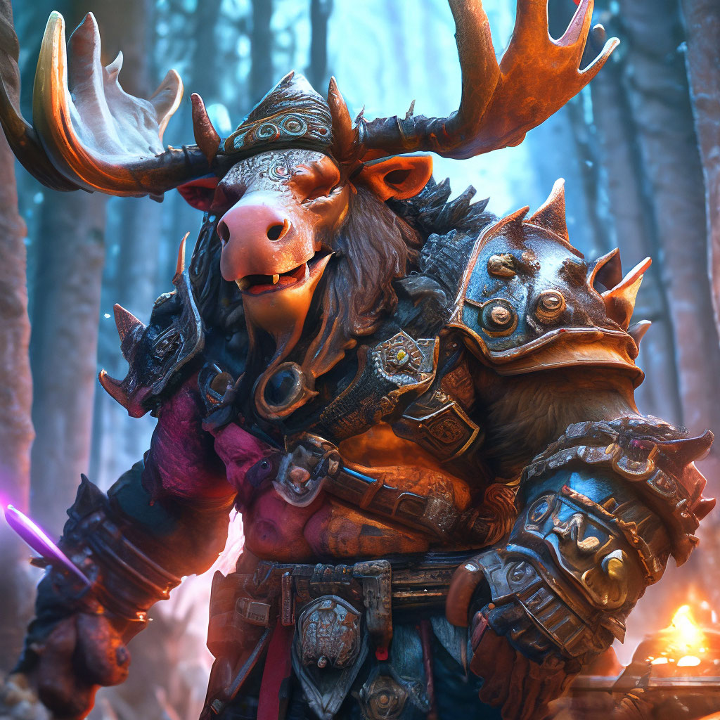 "Mixpnk style, ork moose, detailed, complex world, 3d rendering, ultra ...