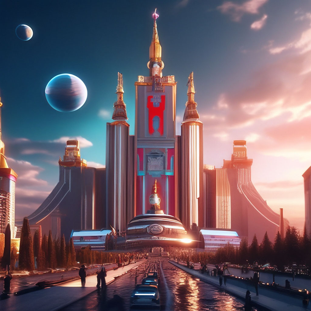 "USSR in the Future 4k ultra HD" — image created in Shedevrum