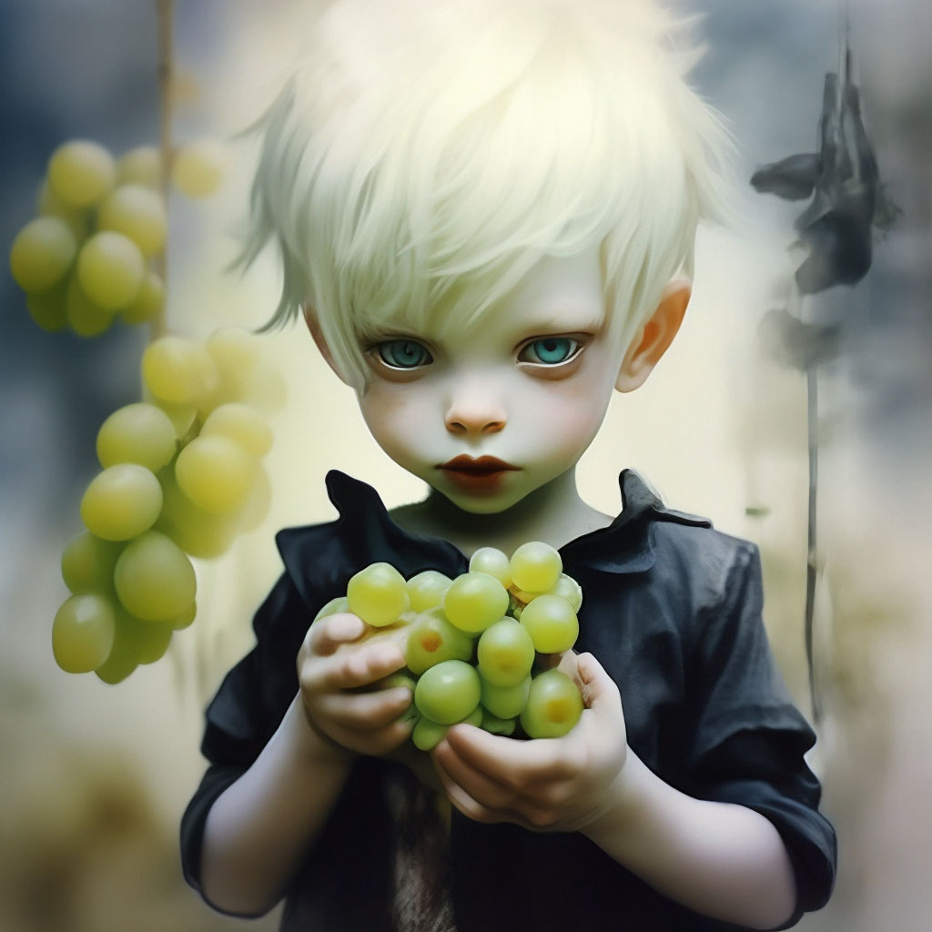 "Voodoo+Surrealism, little littleboy albino with a magical look, big ...