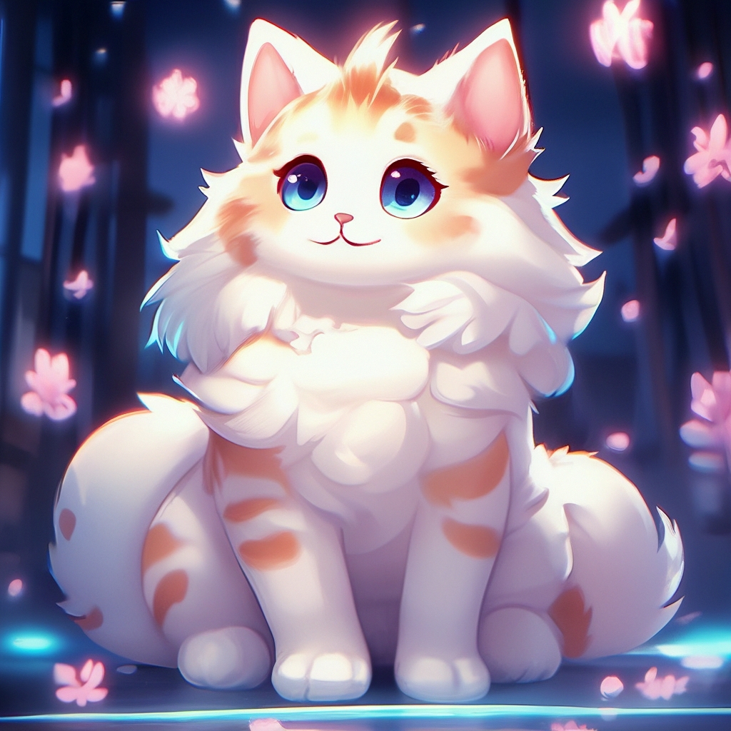 "Fluffy cat anime" — image created in Shedevrum