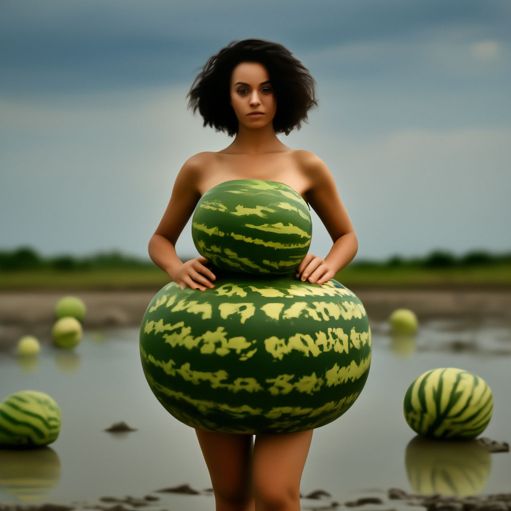 "A woman with watermelons on her hips, hips- huge watermelons" — image ...