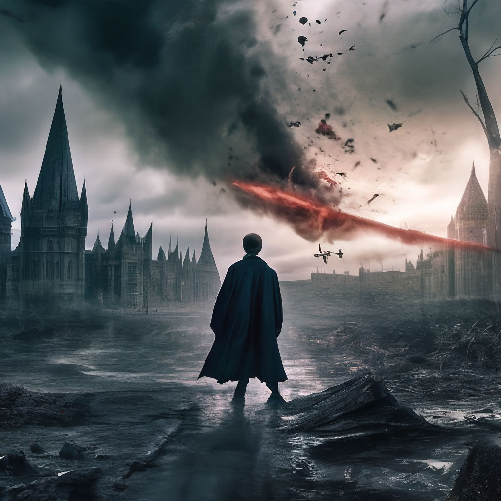 "Photography, Harry Potter fighting against Voldemort, hyperrealism ...