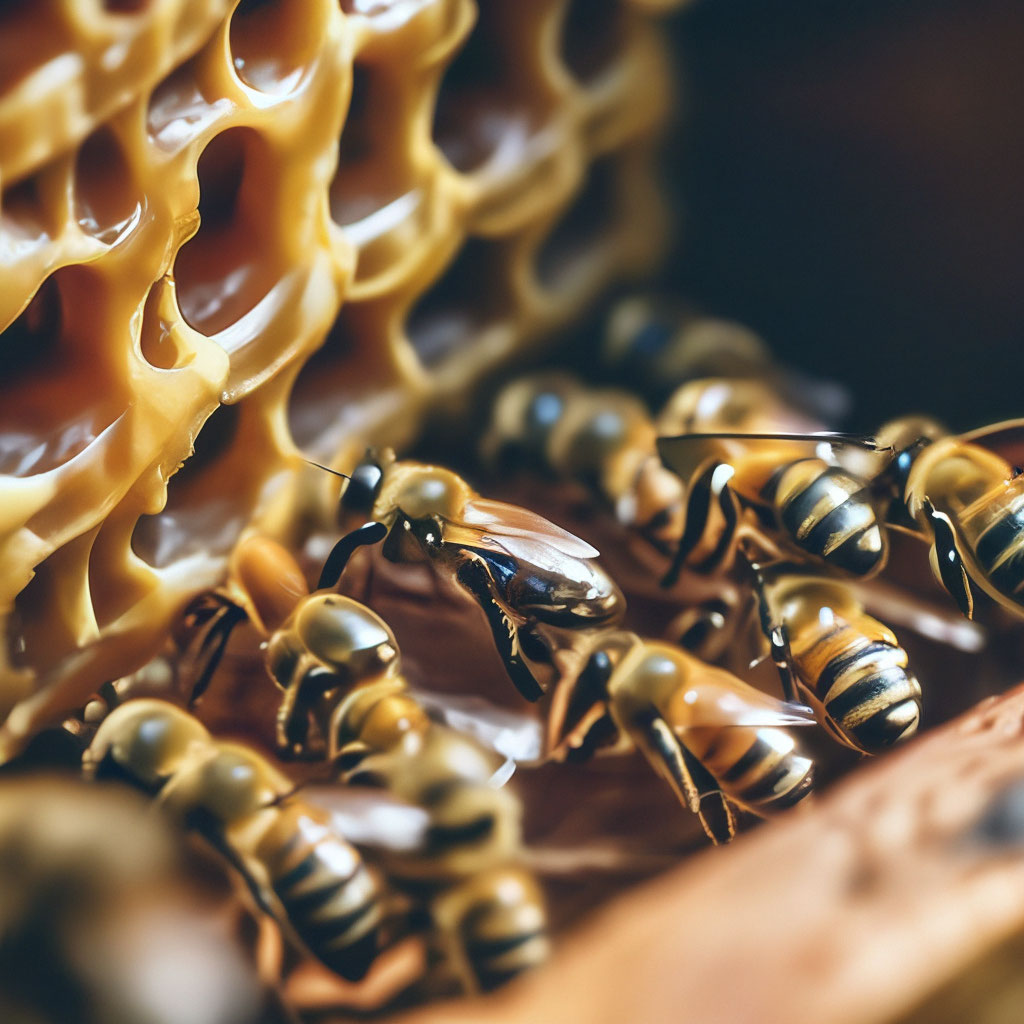 "Bees in a hive, beautiful, aesthetically pleasing, professional photo ...