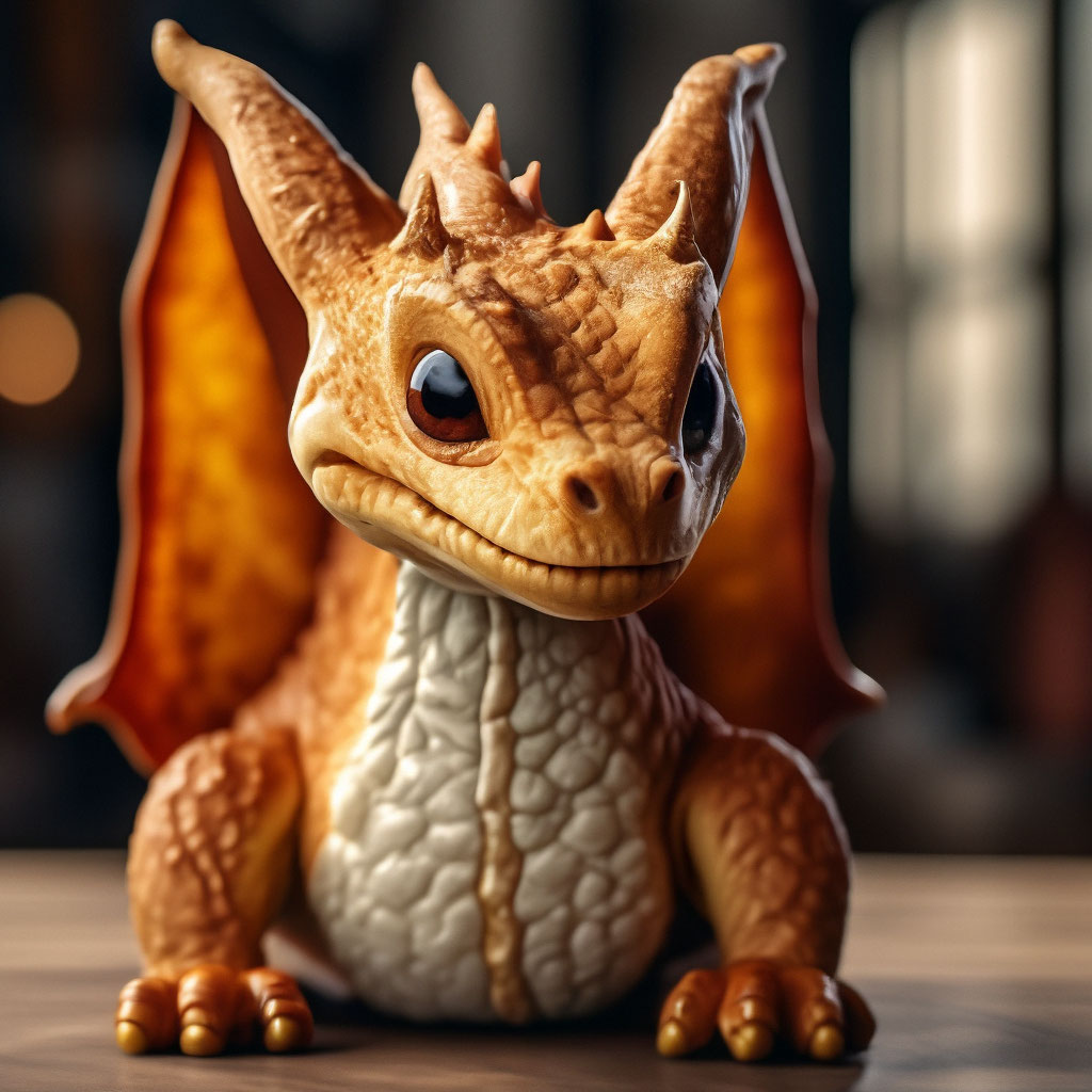 "Bread dragon, , high detail, high resolution, bright lighting, f/2.8 ...