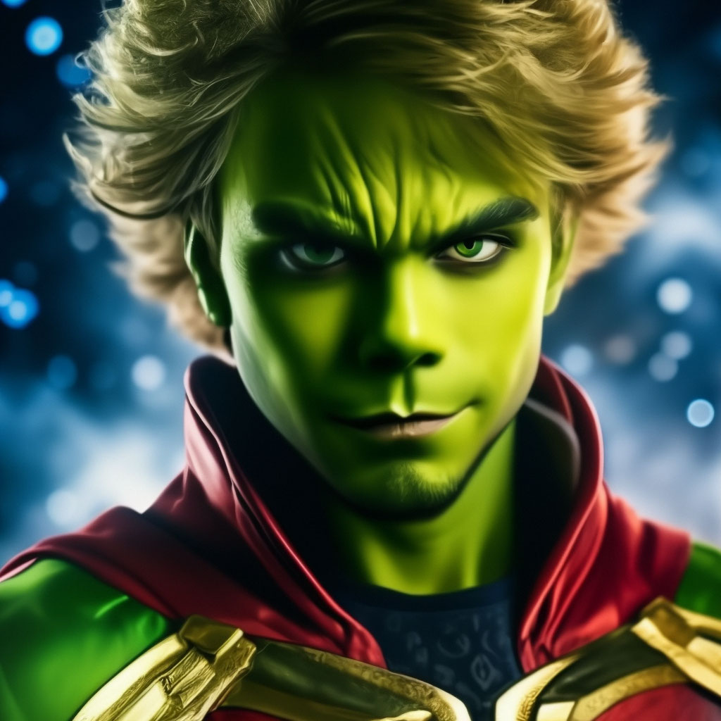 "🌀🌀🌀🌀🌀🌀 The Grinch turned into a handsome cute male superhero ...