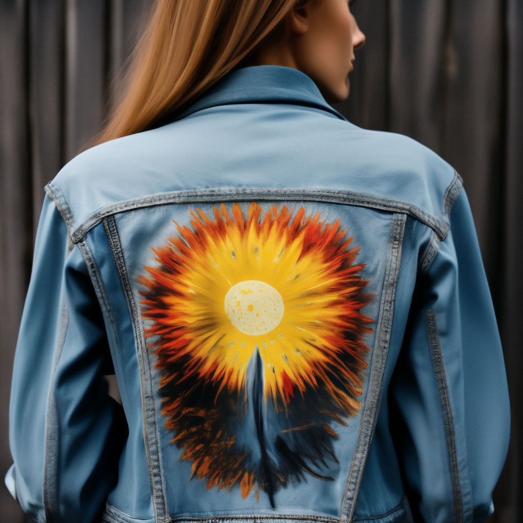 "Surrealism, denim jacket, denim jacket, varenka hanging on a hanger ...