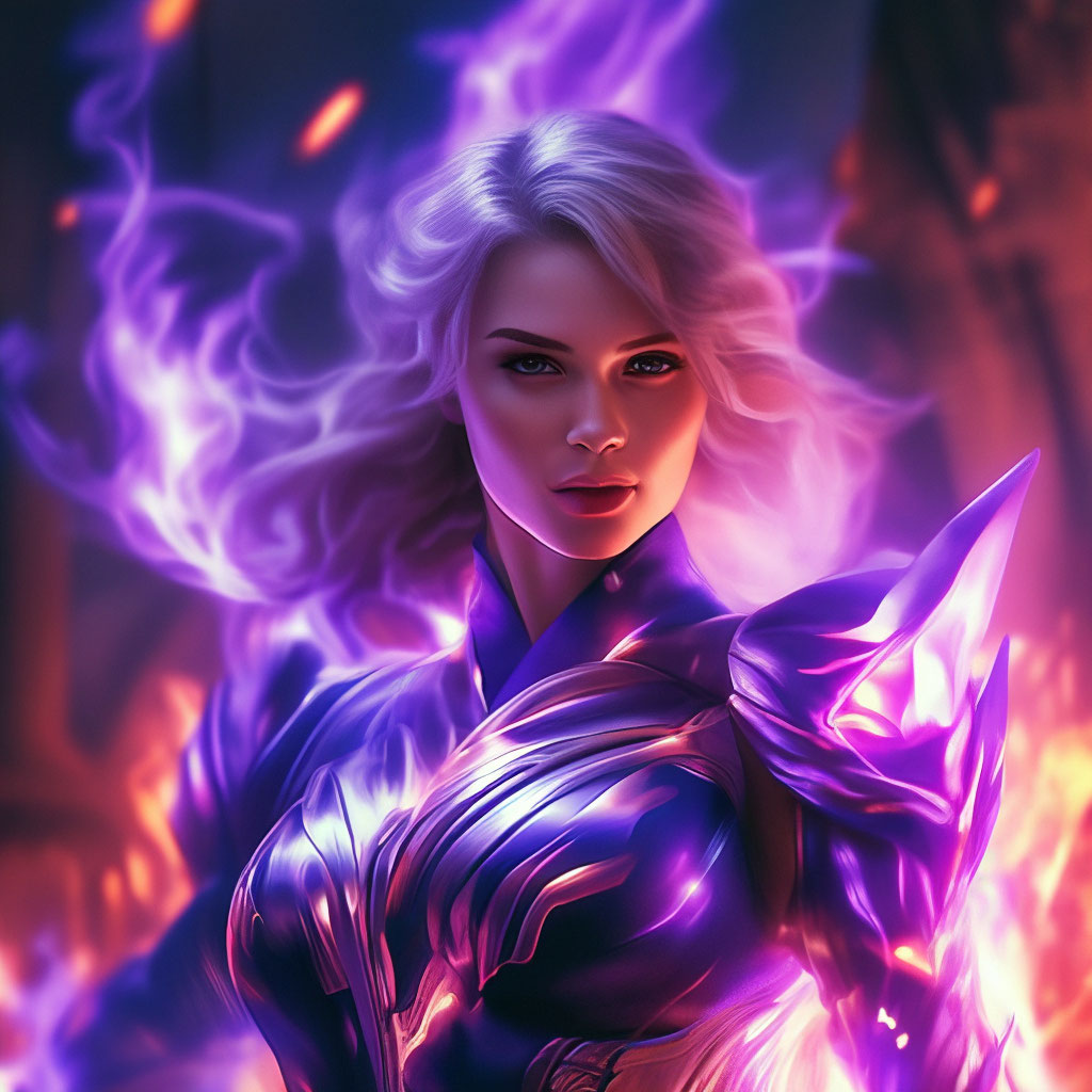 "Violet fire" — image created in Shedevrum