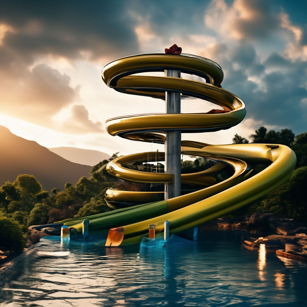 "The world's tallest water slide., aesthetically pleasing, beautiful ...