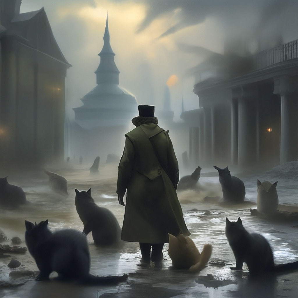 "Cats Pushkin literature" — image created in Shedevrum