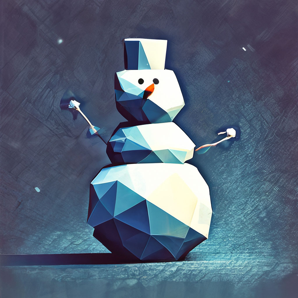 "Snowman,Munch style,vector graphics,hatching,digital art,depth,volume ...