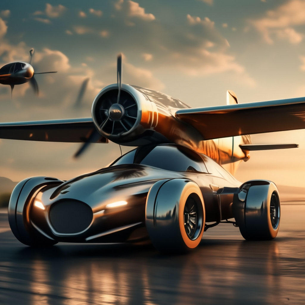 "Car plane" — image created in Shedevrum