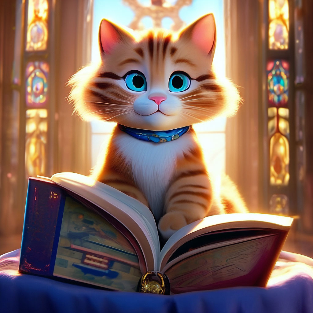 "The Disney movie, the cat, the wonder Book." — image created in Shedevrum