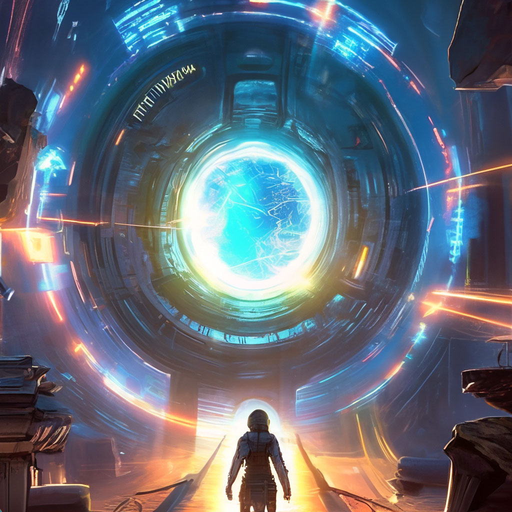 "Opening a portal from above for souls stuck on earth" — image created ...