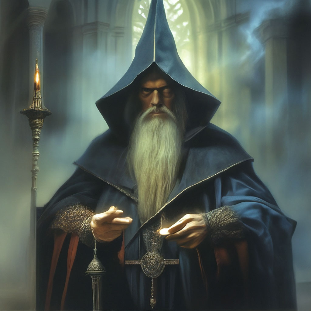 "Portrait of an evil wizard, Gothic, mysticism, horror, neoclassicism ...