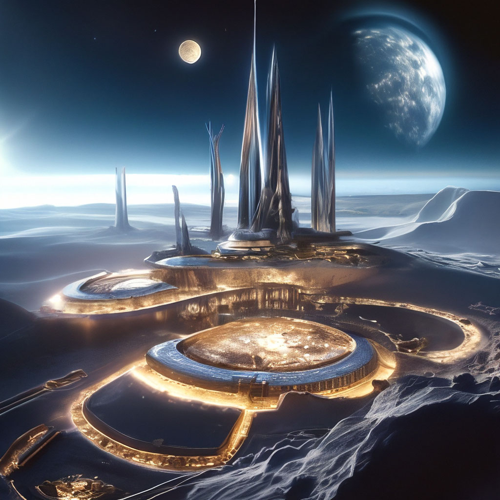 "The lunar city, space research bases, engineering structures ...