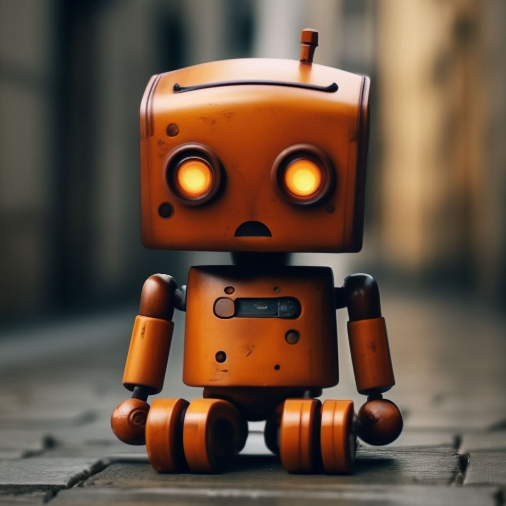 "Sad robot" — image created in Shedevrum