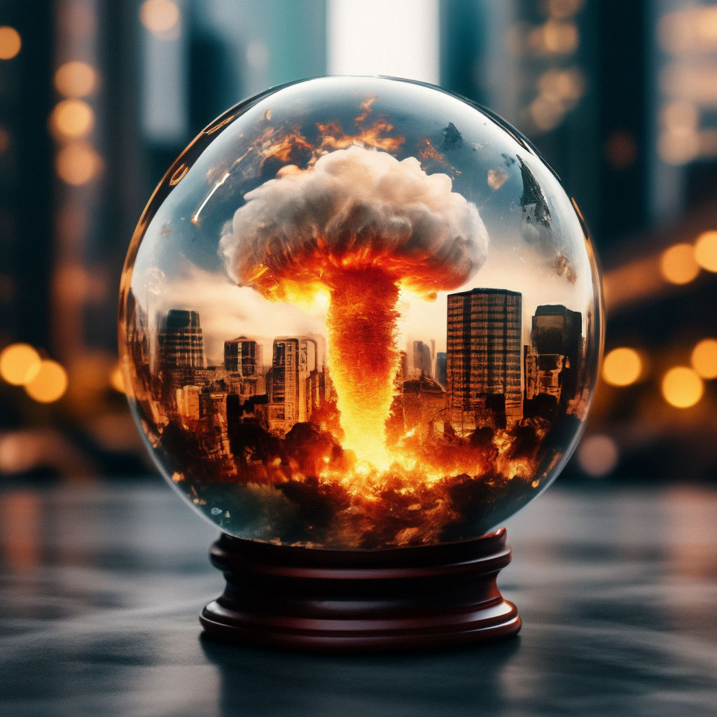 "A glass ball in the form of a creepy, scary, nuclear mushroom ...